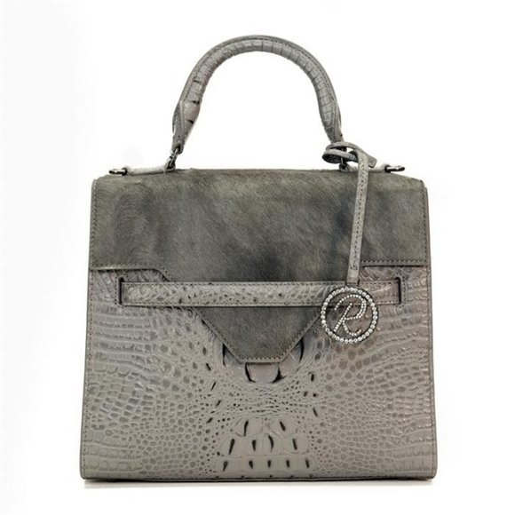 Raviani | Bags | Raviani Grey Crocembossed Leather Hanbdag | Poshmark